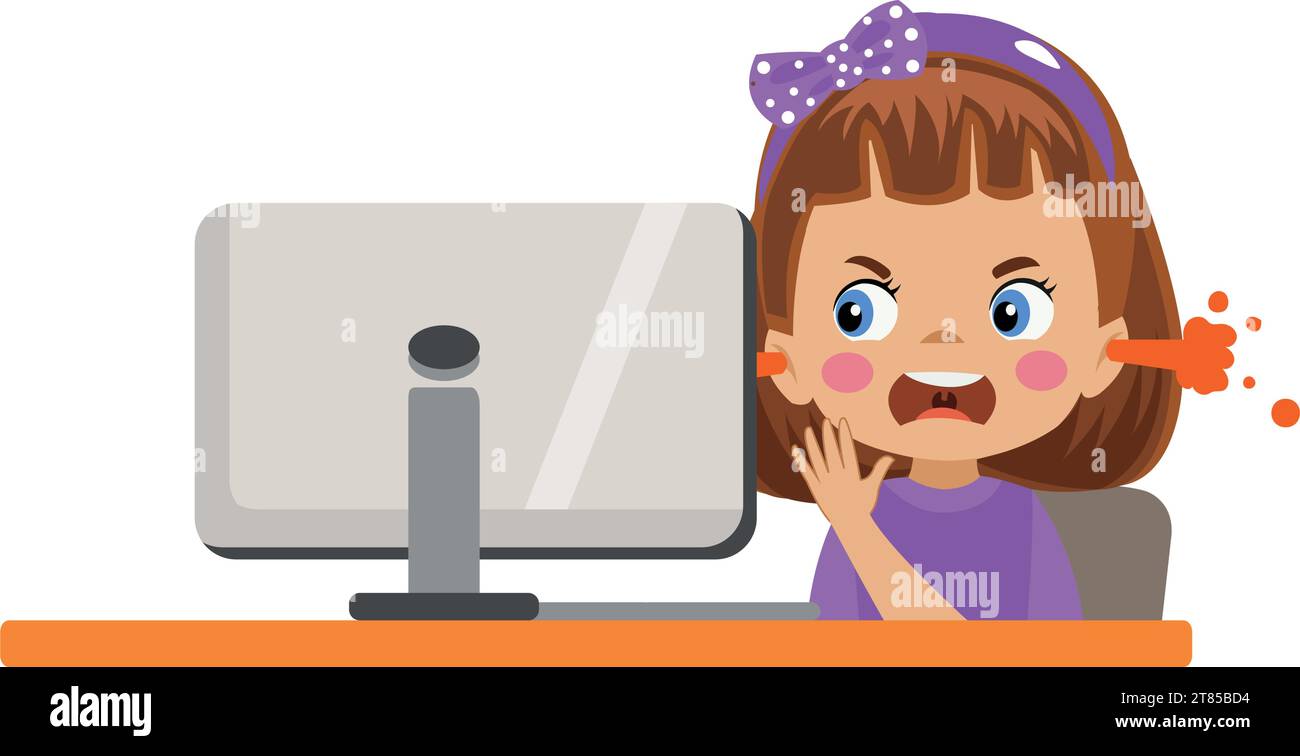 cute little boy at computer Stock Vector Image & Art - Alamy