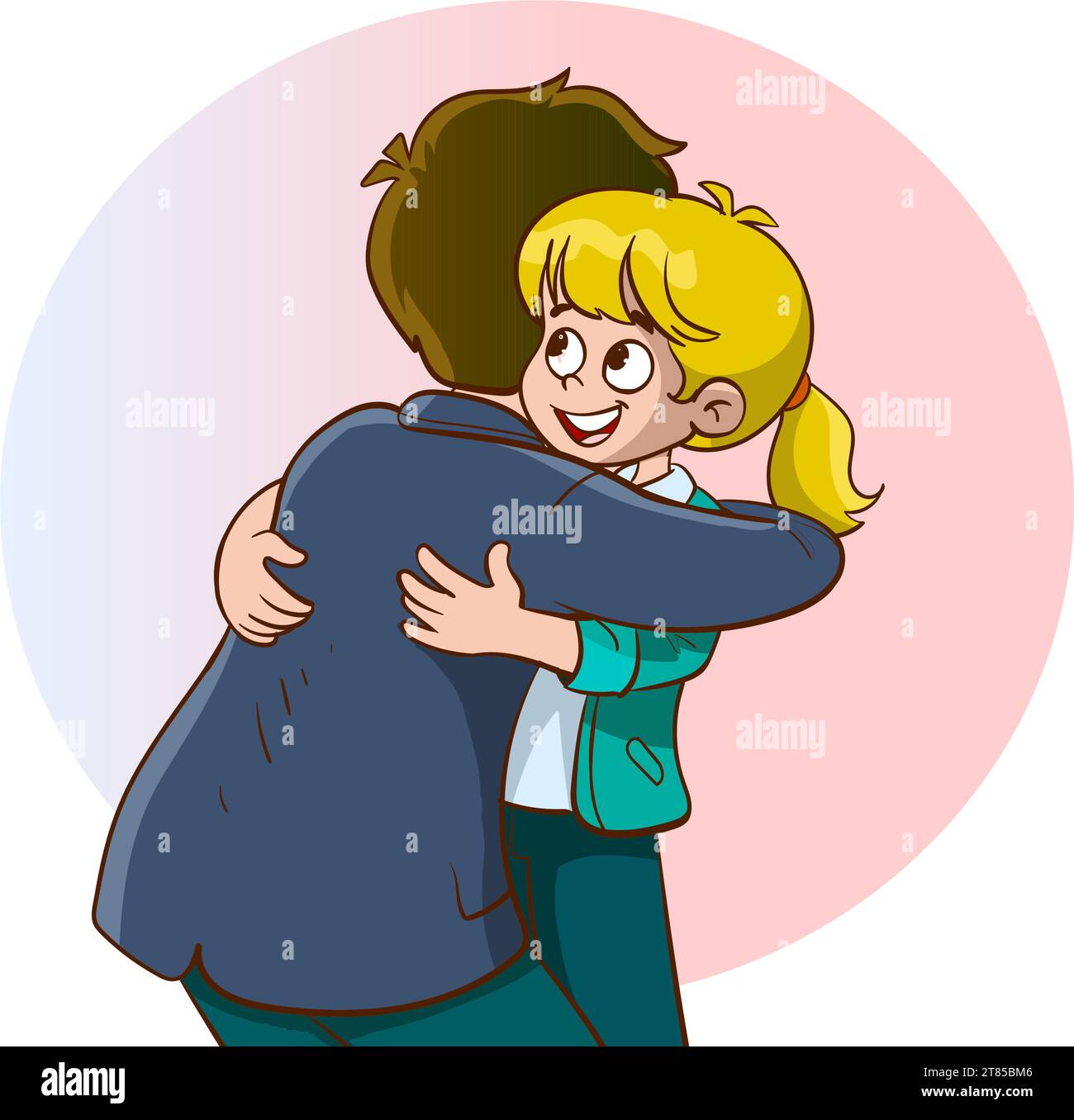 father daughter hugging cartoon vector Stock Vector Image & Art - Alamy