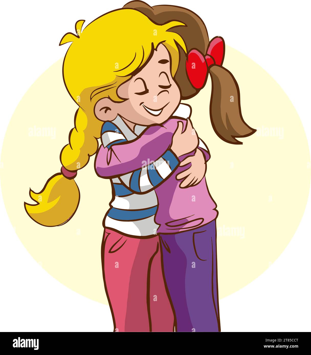Cute happy kids hugging, smiling, standing together. Diverse children ... Cute happy kids hugging, smiling, standing together. Diverse children ...