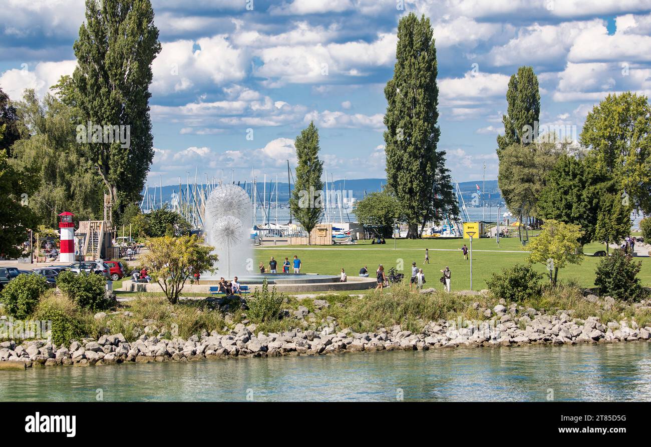 Hafen-Park Blick vom Schiff in der Hafen-Park von Romanshorn, mit dem ...