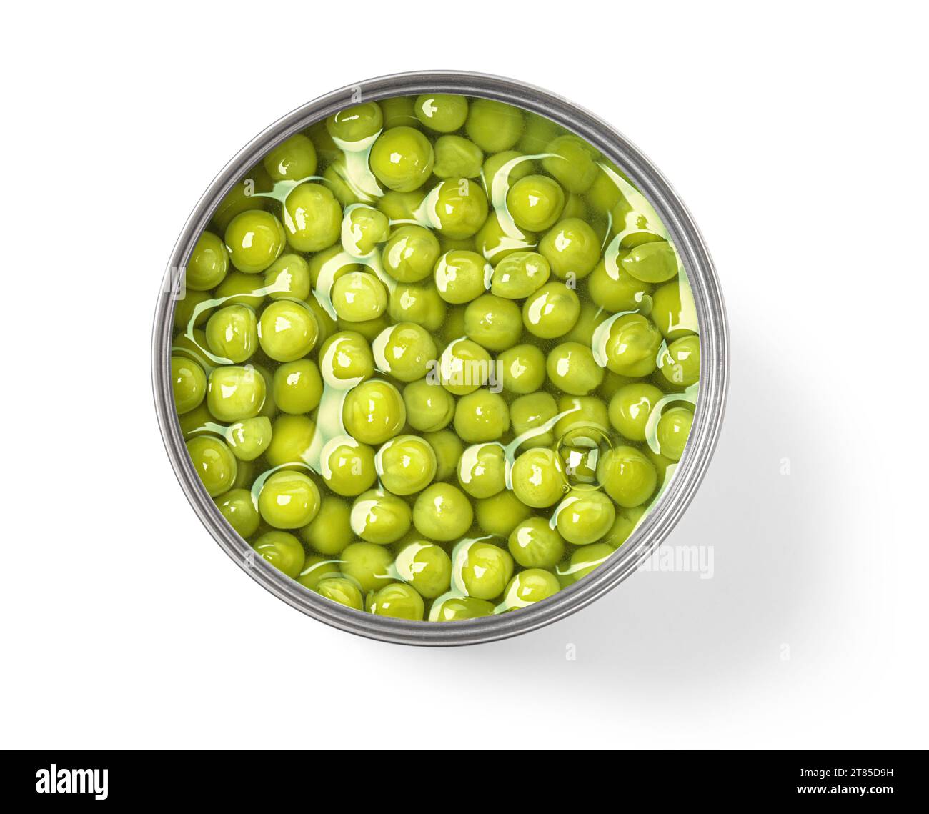 Green peas canned isolated on white background., Green peas in a can ...