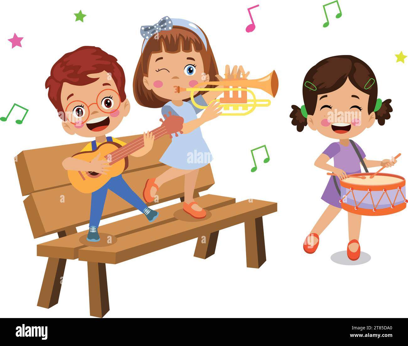 Children playing musical instruments Stock Vector Images - Alamy
