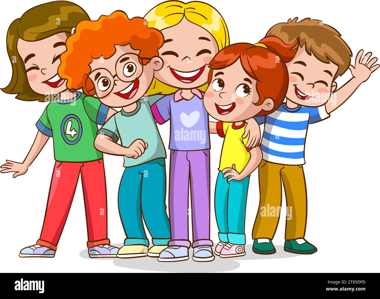 Children best friends hugging Stock Vector Images - Alamy