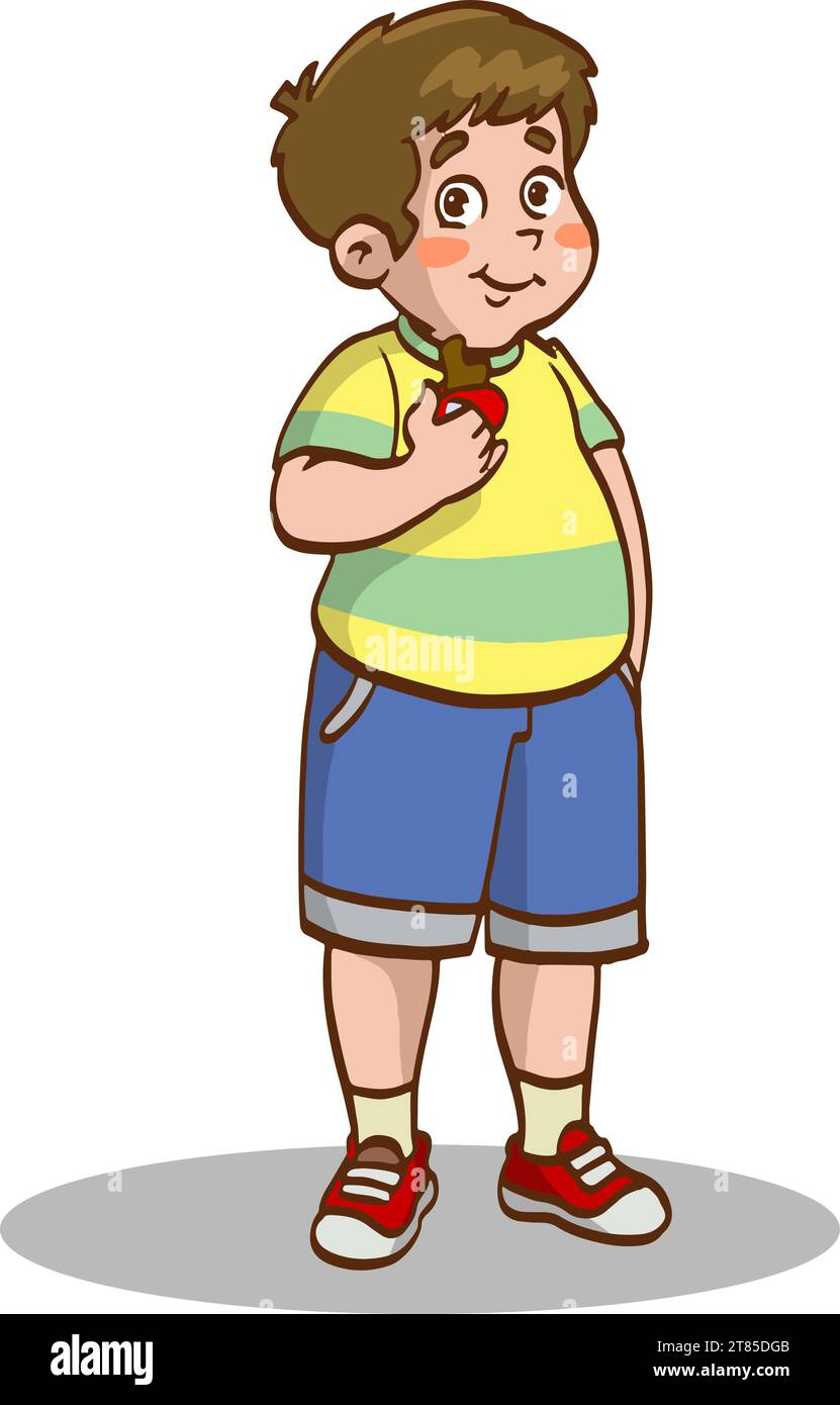vector illustration of cute fat boy Stock Vector Image & Art - Alamy