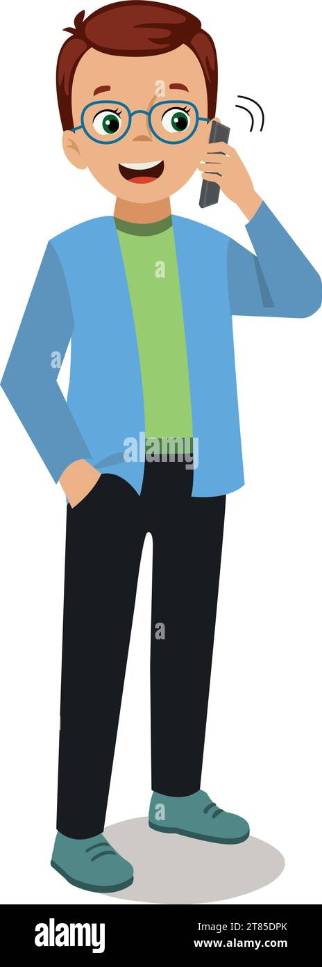 Smart businessman talking phone Stock Vector Images - Alamy