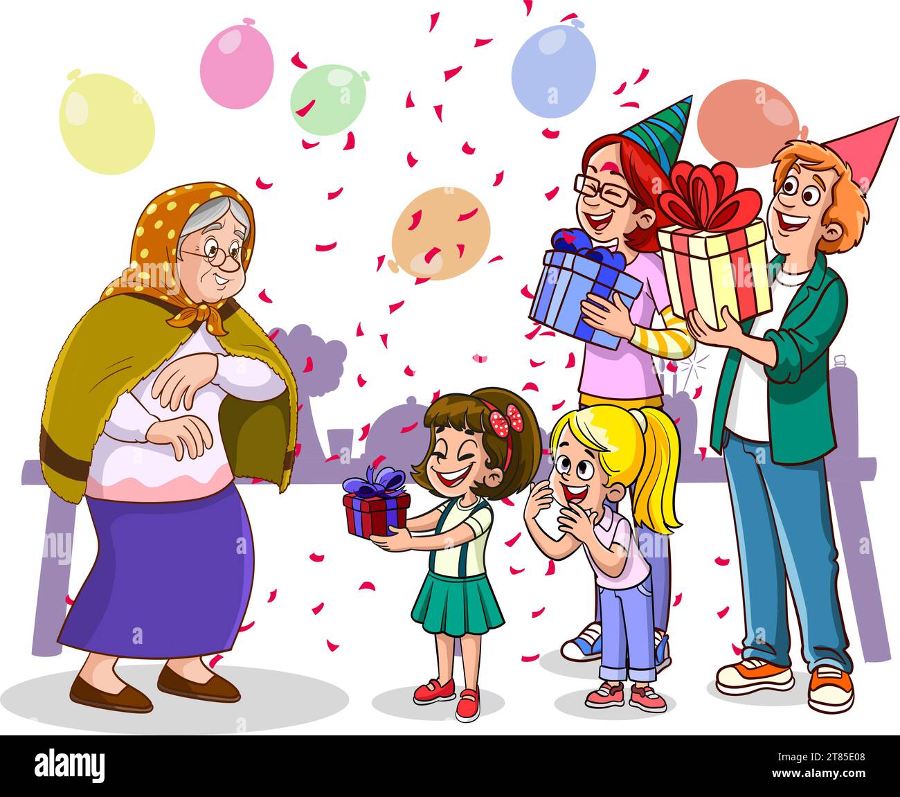 Loving mother grandmother greeting Cut Out Stock Images & Pictures - Alamy