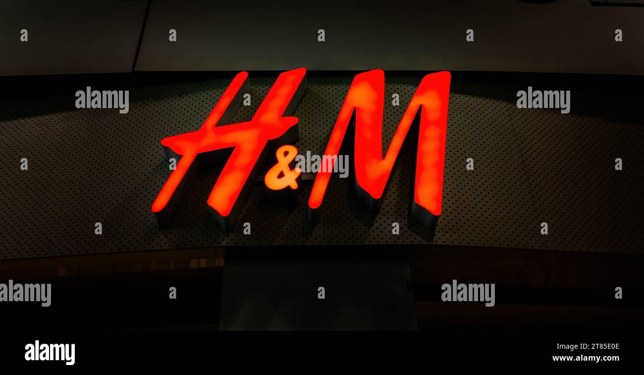 Poznan, Poland - 07 July 2023: H And M Logo Sign Hangs Above Store ...