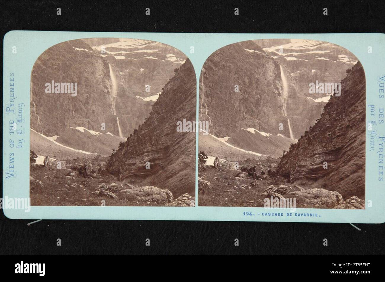 Pierre Eleonor Ernest Lamy Pyrenees: Gavarnie's waterfall. Albumin ...