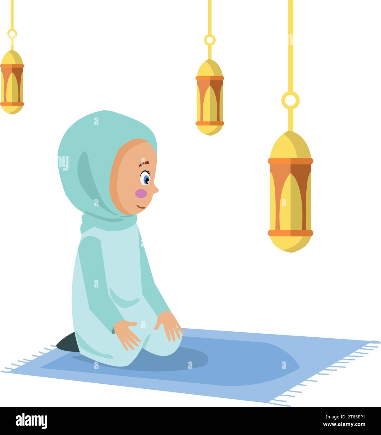 Little kid prostration for praying of Muslim Stock Vector Image & Art - Alamy