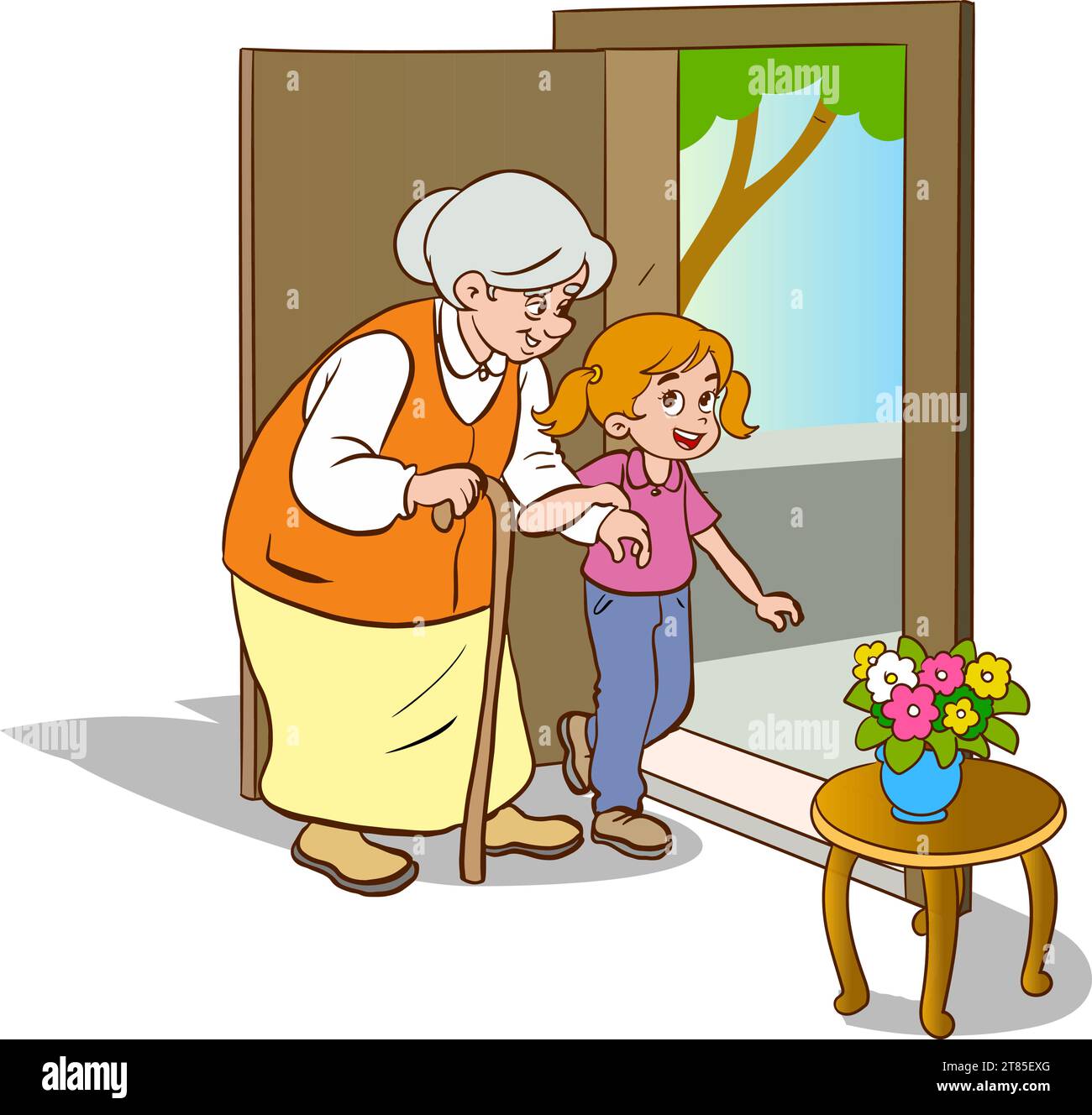 Senior schoolchildren Stock Vector Images - Alamy