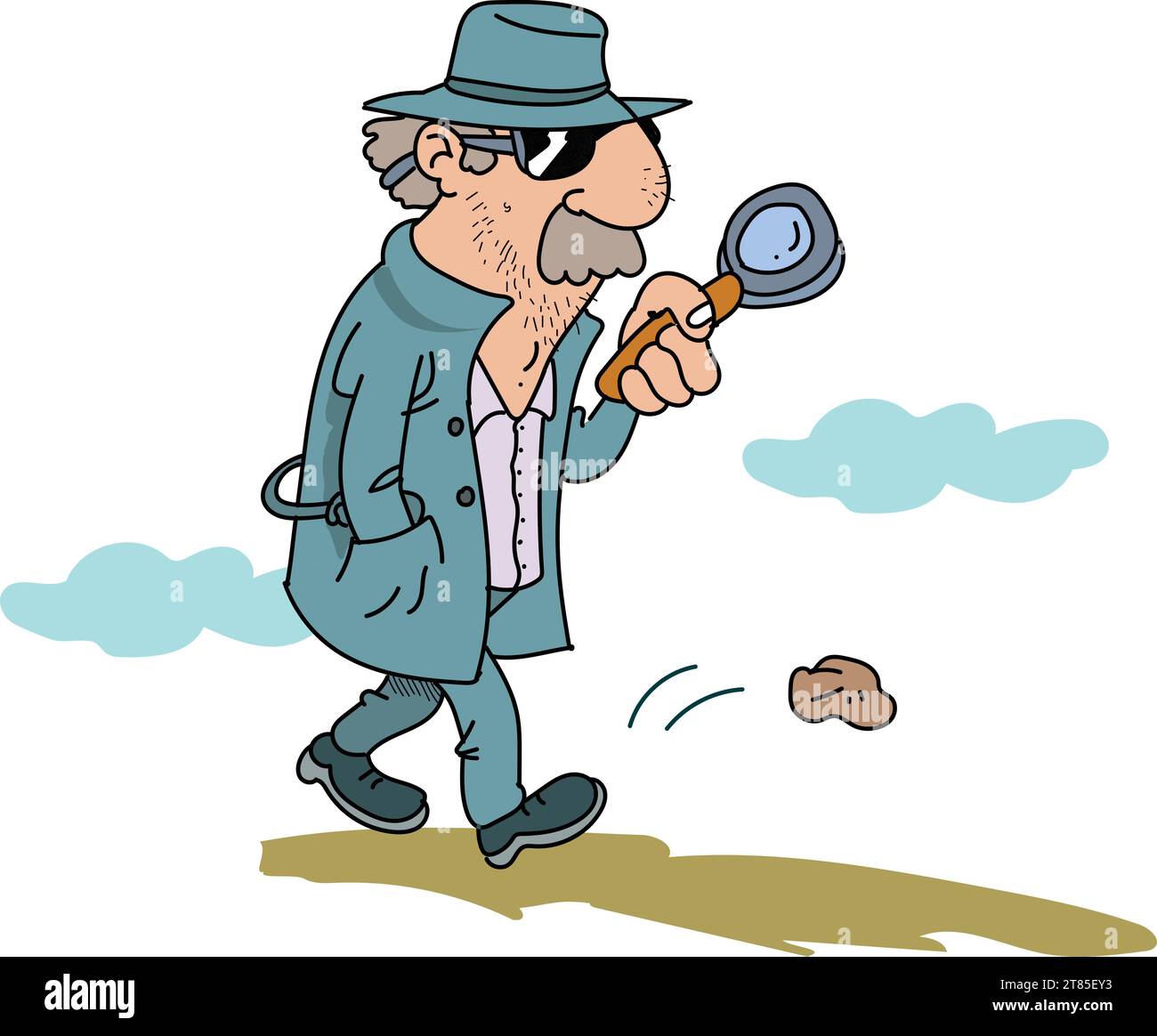 detective examining with his lens Stock Vector Image & Art - Alamy