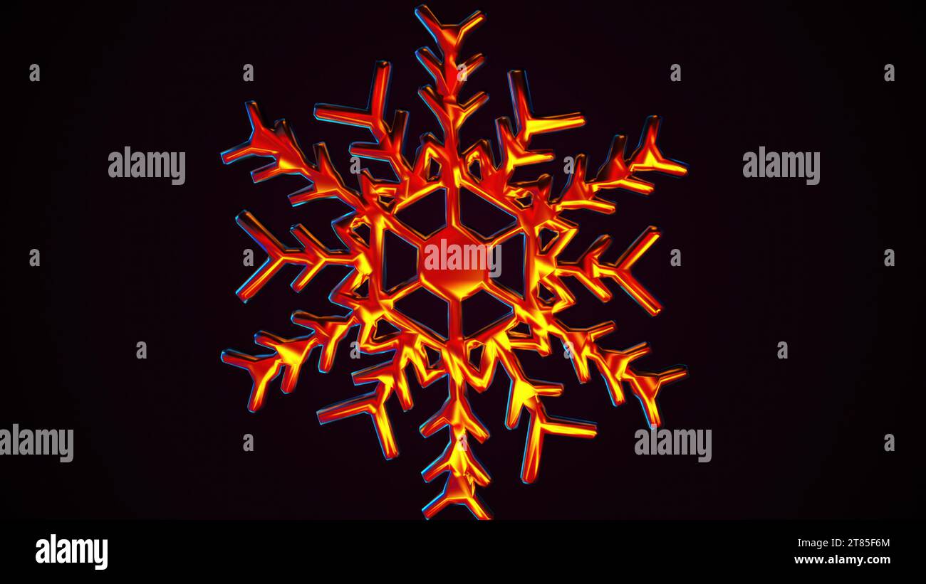 Abstract snowflake Iridescent. Computer generated 3d render Stock Photo ...