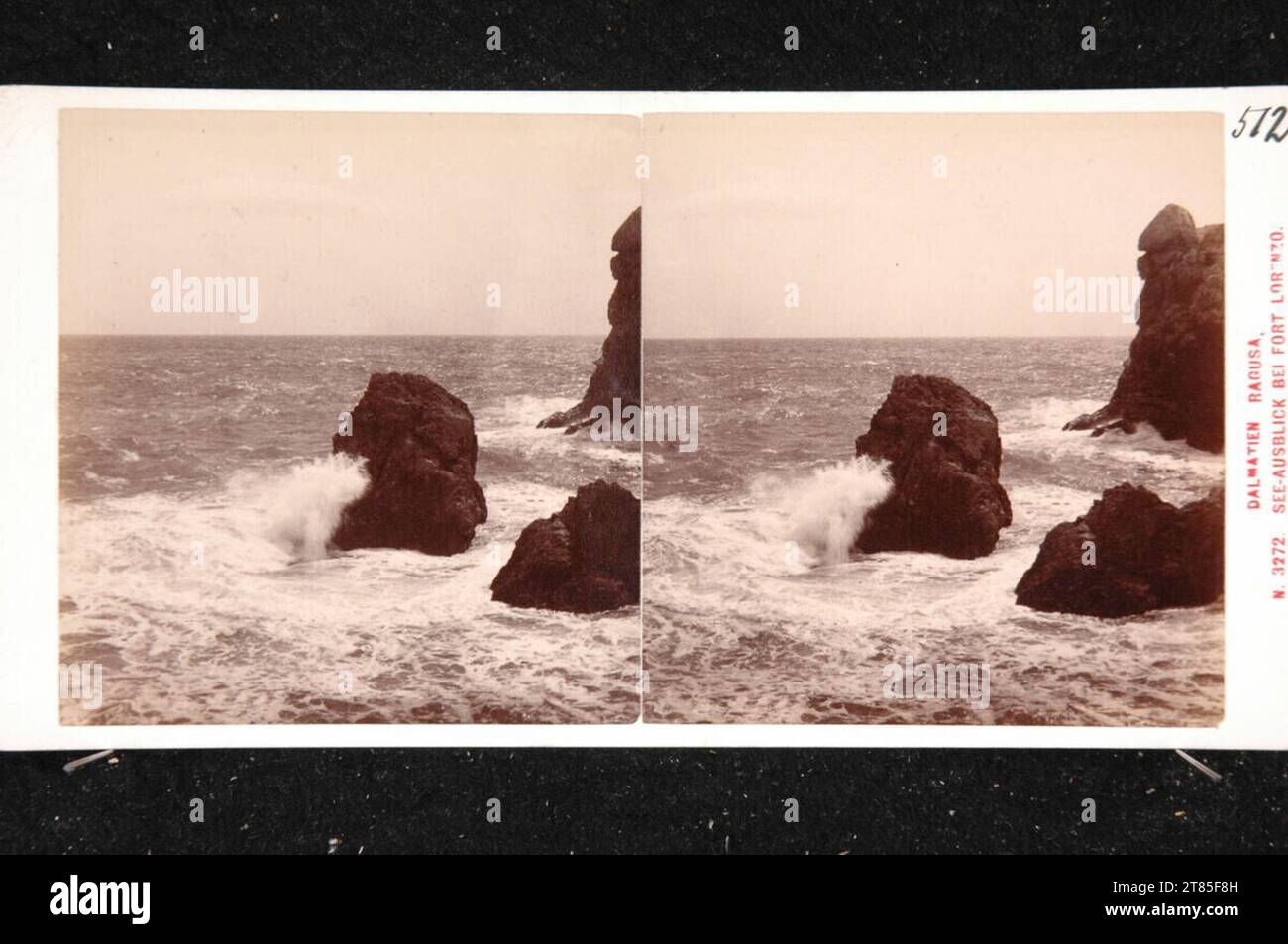 Alois Beer (ab 1883) Dalmatia, Ragusa, See-Look at Fort Lorenzo ...