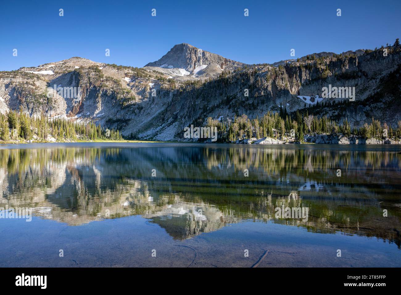 OR02801-00...OREGON - Eagle Cap reflecting in Mirror Lake; Eagle Cap ...