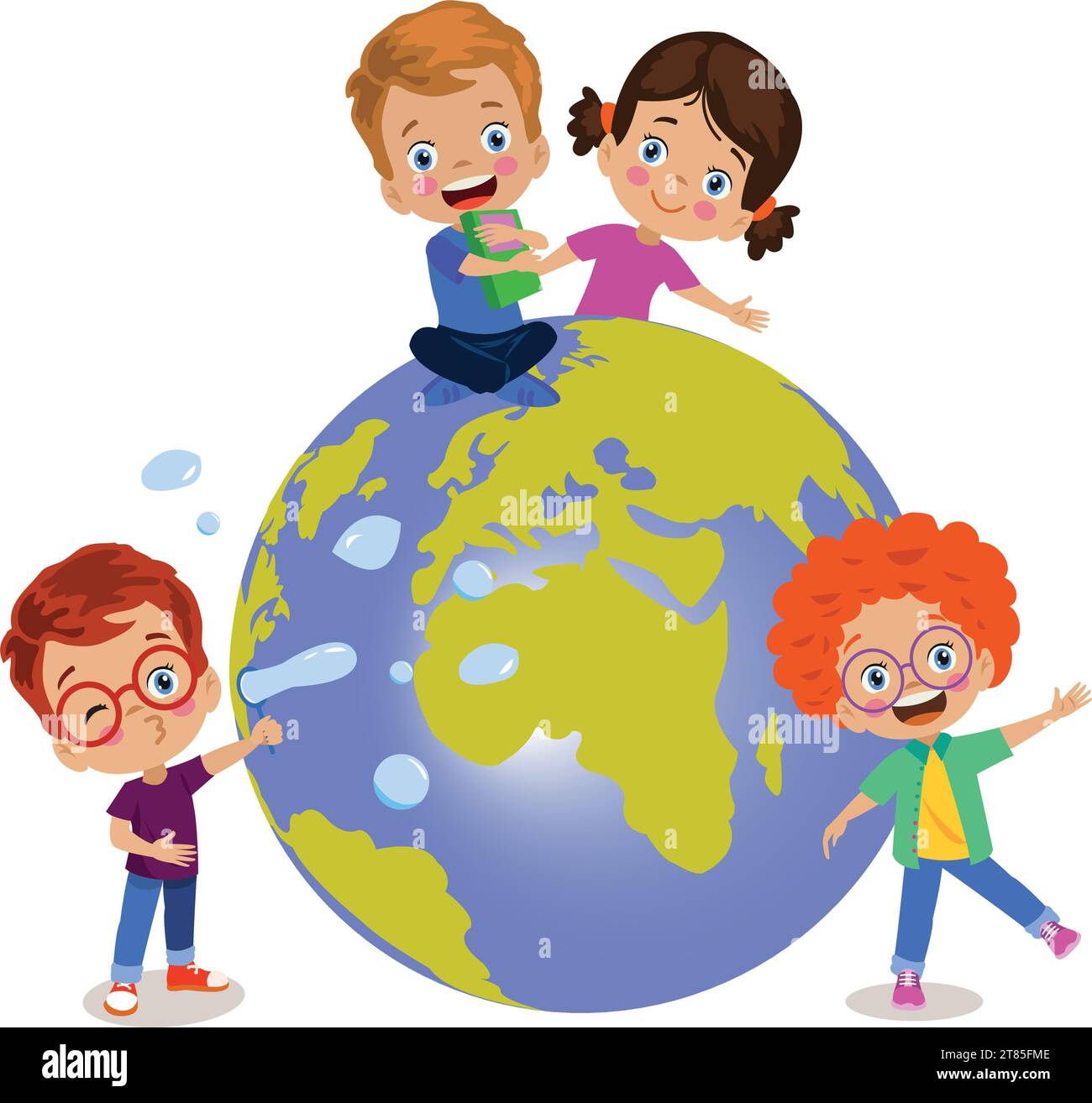 Happy kids cartoon european Stock Vector Images - Alamy