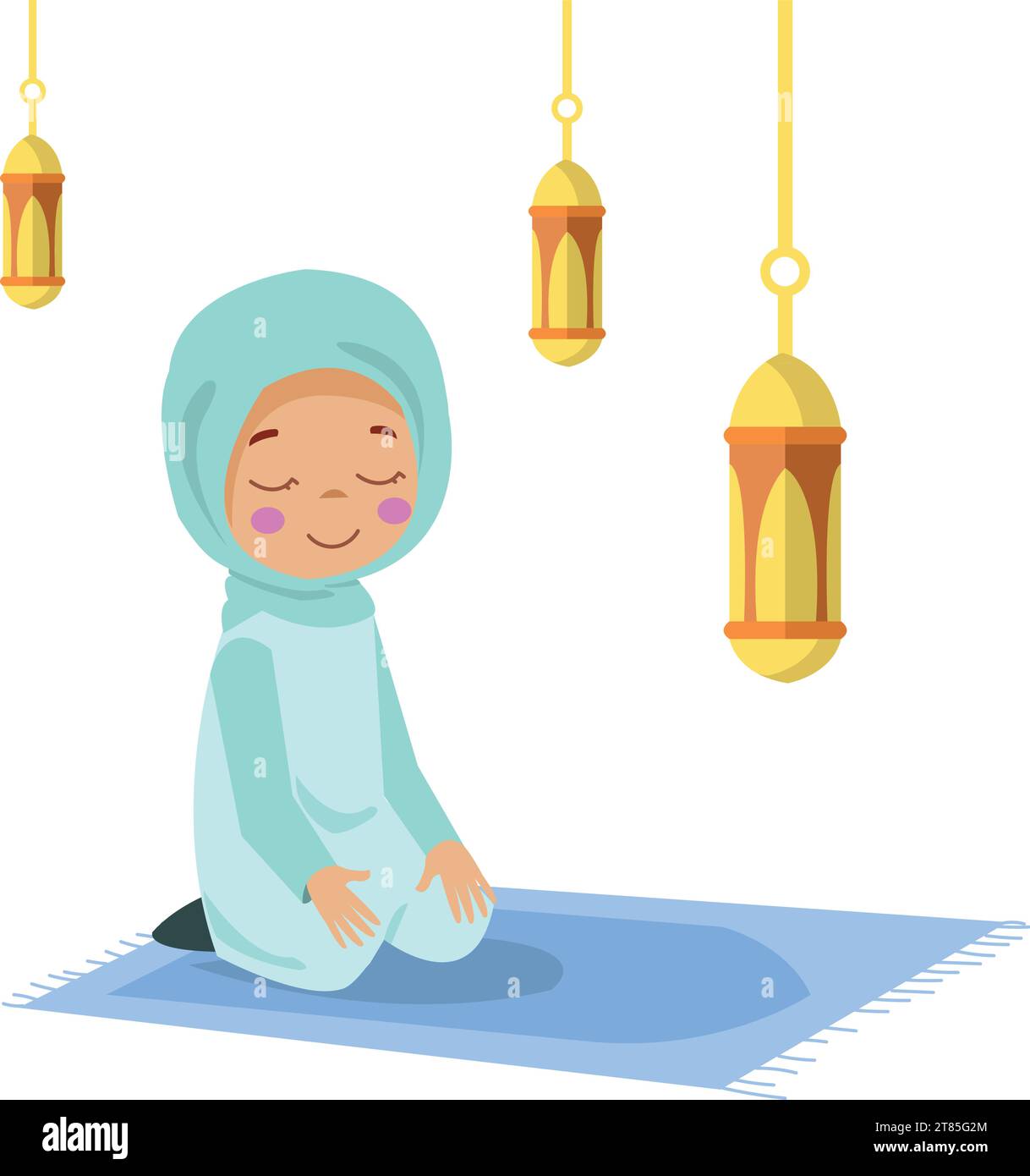 Little kid prostration for praying of Muslim Stock Vector Image & Art ...