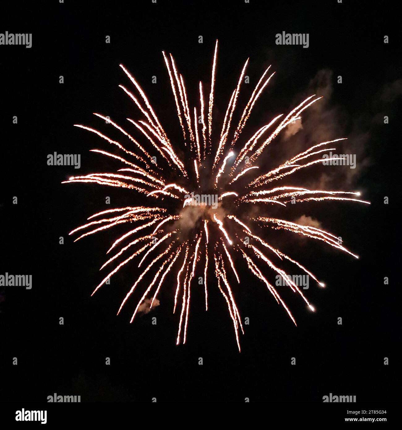 Super best photo of real fireworks with smoke on black sky background ...