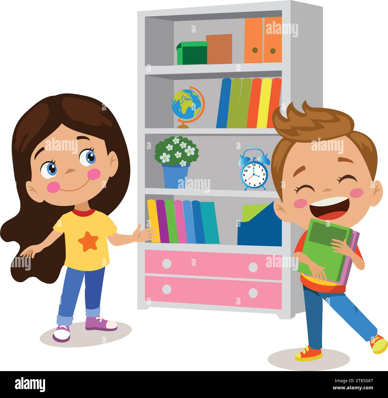 Girl pupil in front Stock Vector Images - Alamy