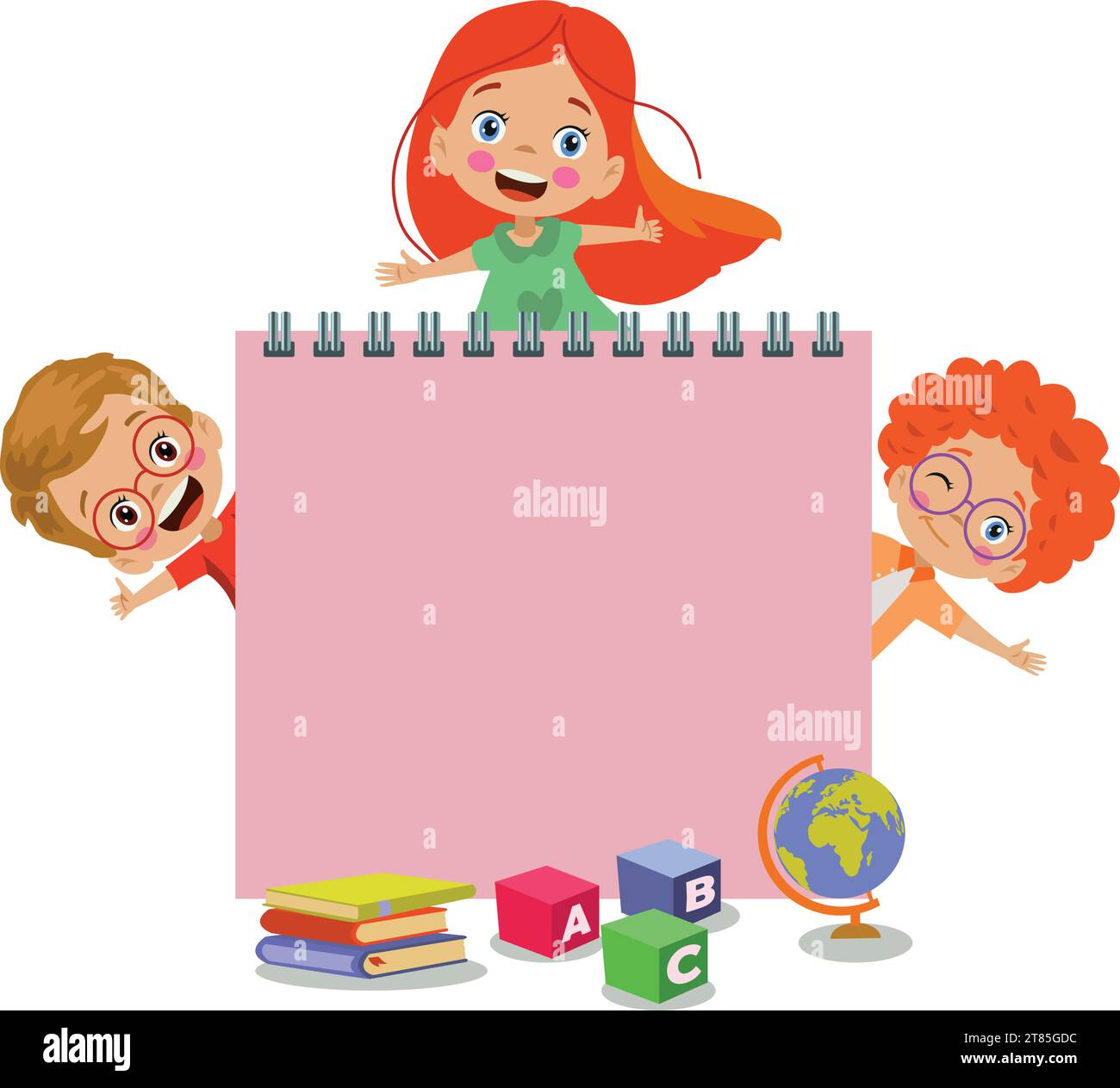 Your text here cute girl holding note paper Stock Vector Image & Art ...