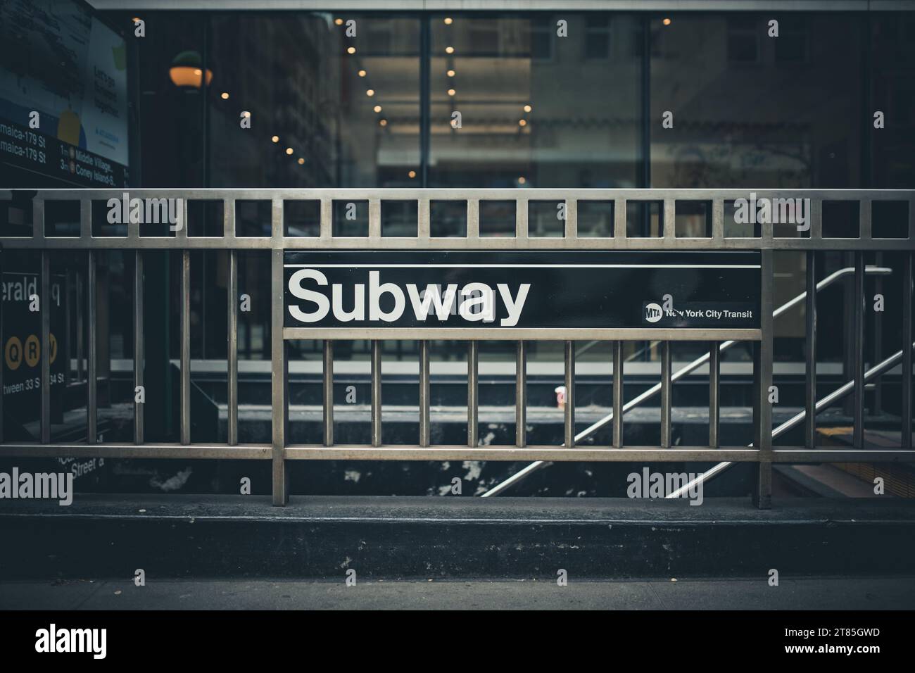 Entrance to Subway in New York Stock Photo - Alamy