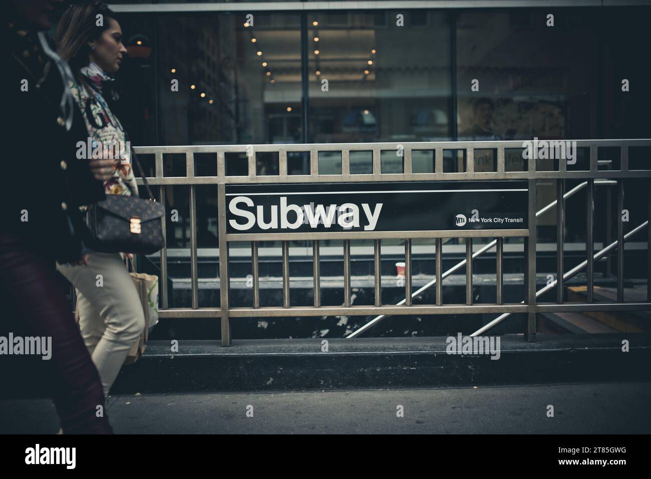 Entrance to Subway in New York Stock Photo - Alamy
