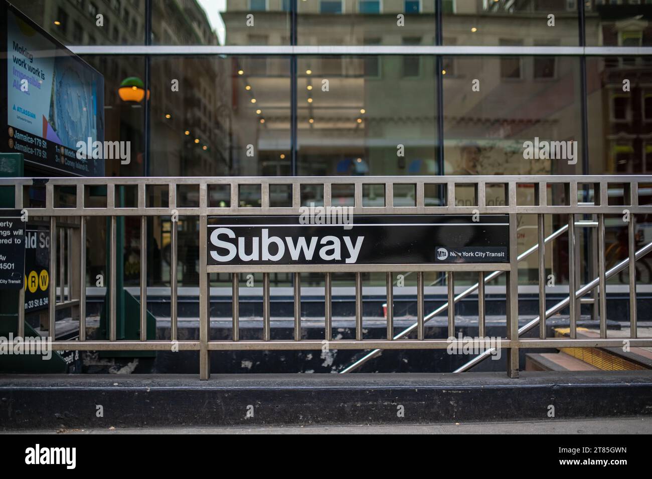 Entrance to Subway in New York Stock Photo - Alamy