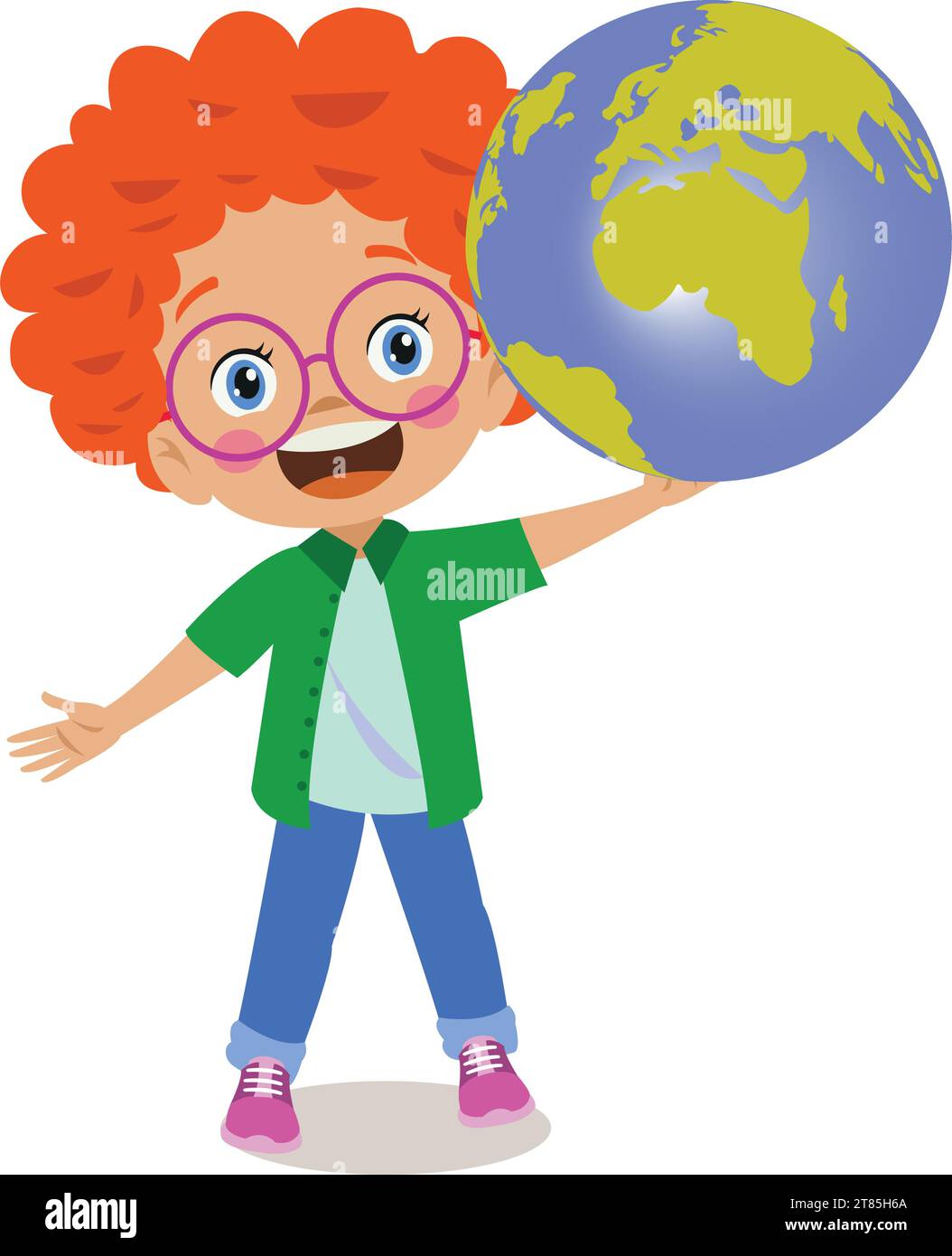 cute boy holding world map Stock Vector Image & Art - Alamy