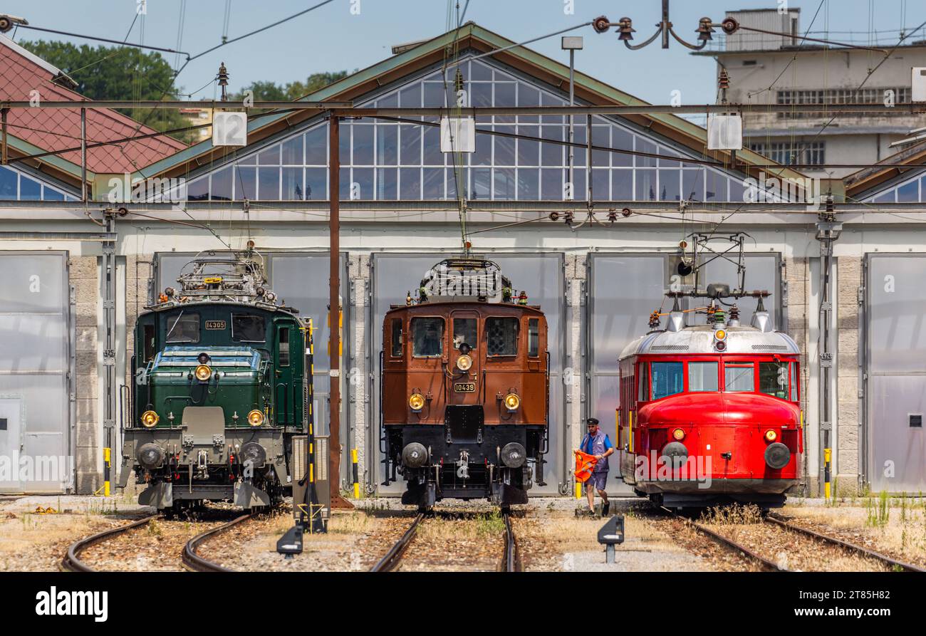 Fitnessfahrt SBB Historic Vor dem Lokomotivdepot von SBB Historic beim ...