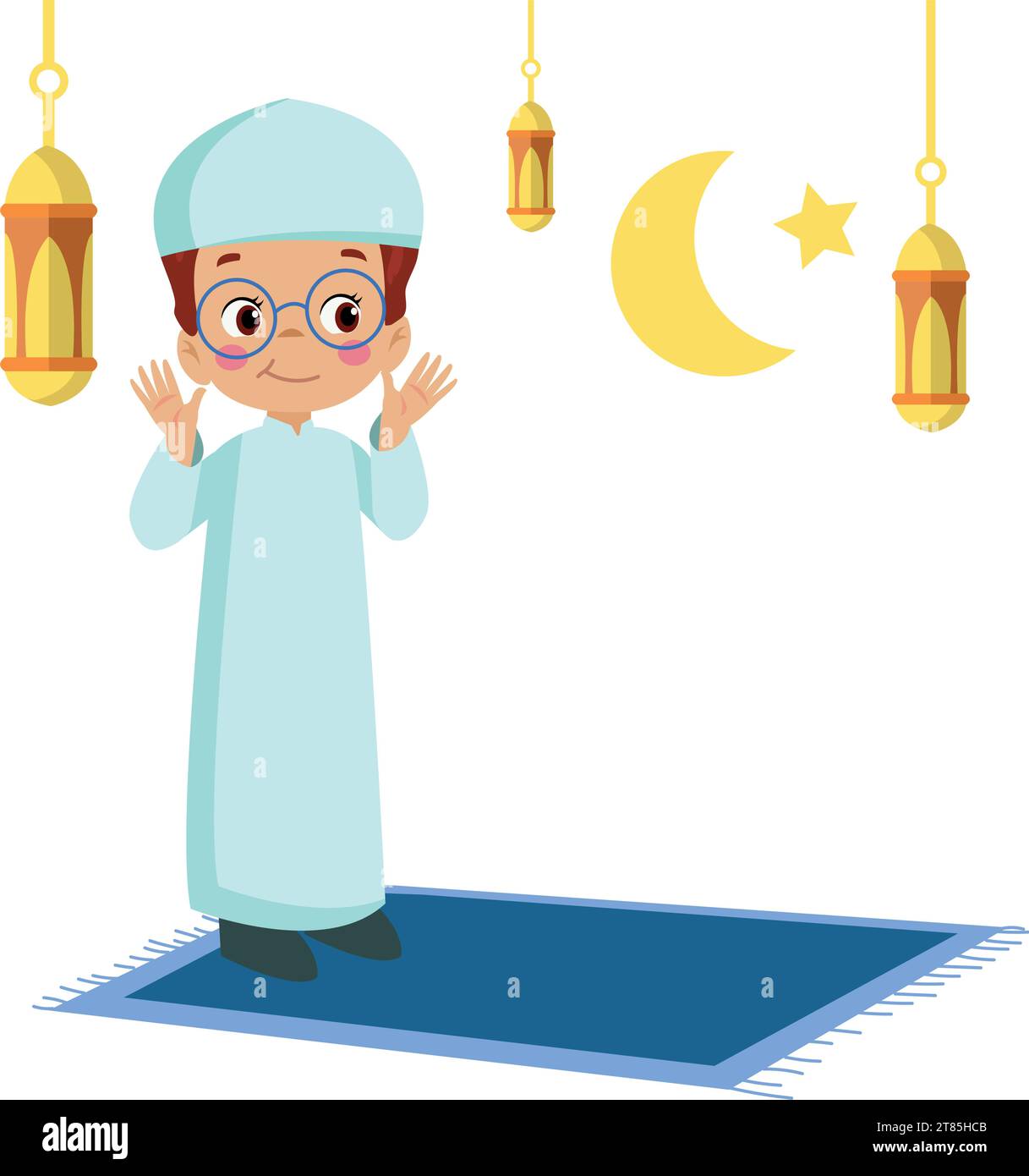 Little kid prostration for praying of Muslim Stock Vector Image & Art ...