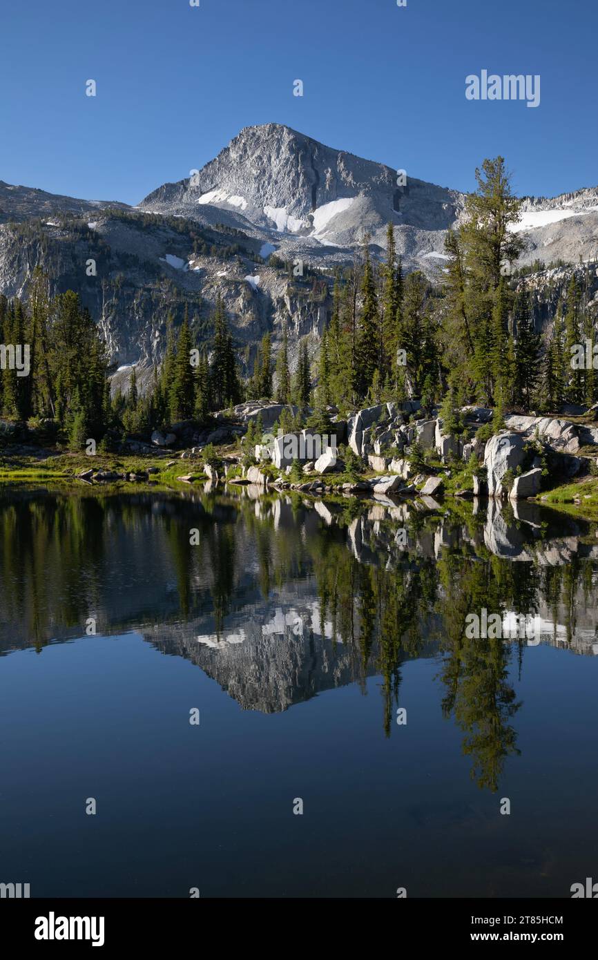 OR02822-00...OREGON - Eagle Cap Peak reflecting in Sunshine Lake, part ...
