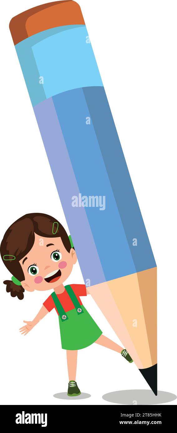 cute little boy holding a pencil Stock Vector Image & Art - Alamy