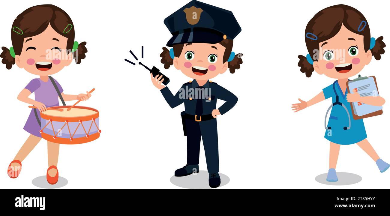 Cartoon Characters Of Different Professions Stock Vector Image & Art ...