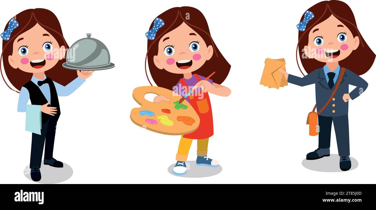 Cartoon Characters Of Different Professions Stock Vector Image & Art ...