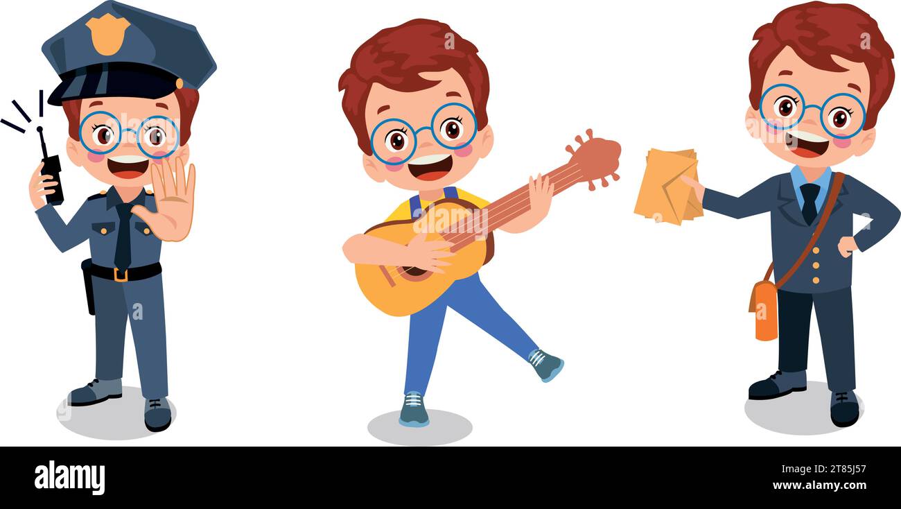 Cartoon characters different professions hi-res stock photography and ...