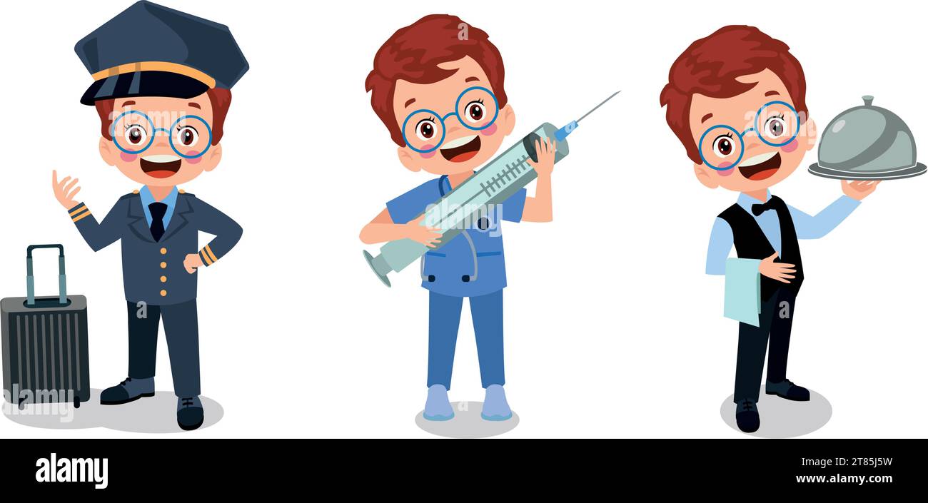 Cartoon Characters Of Different Professions Stock Vector Image & Art ...