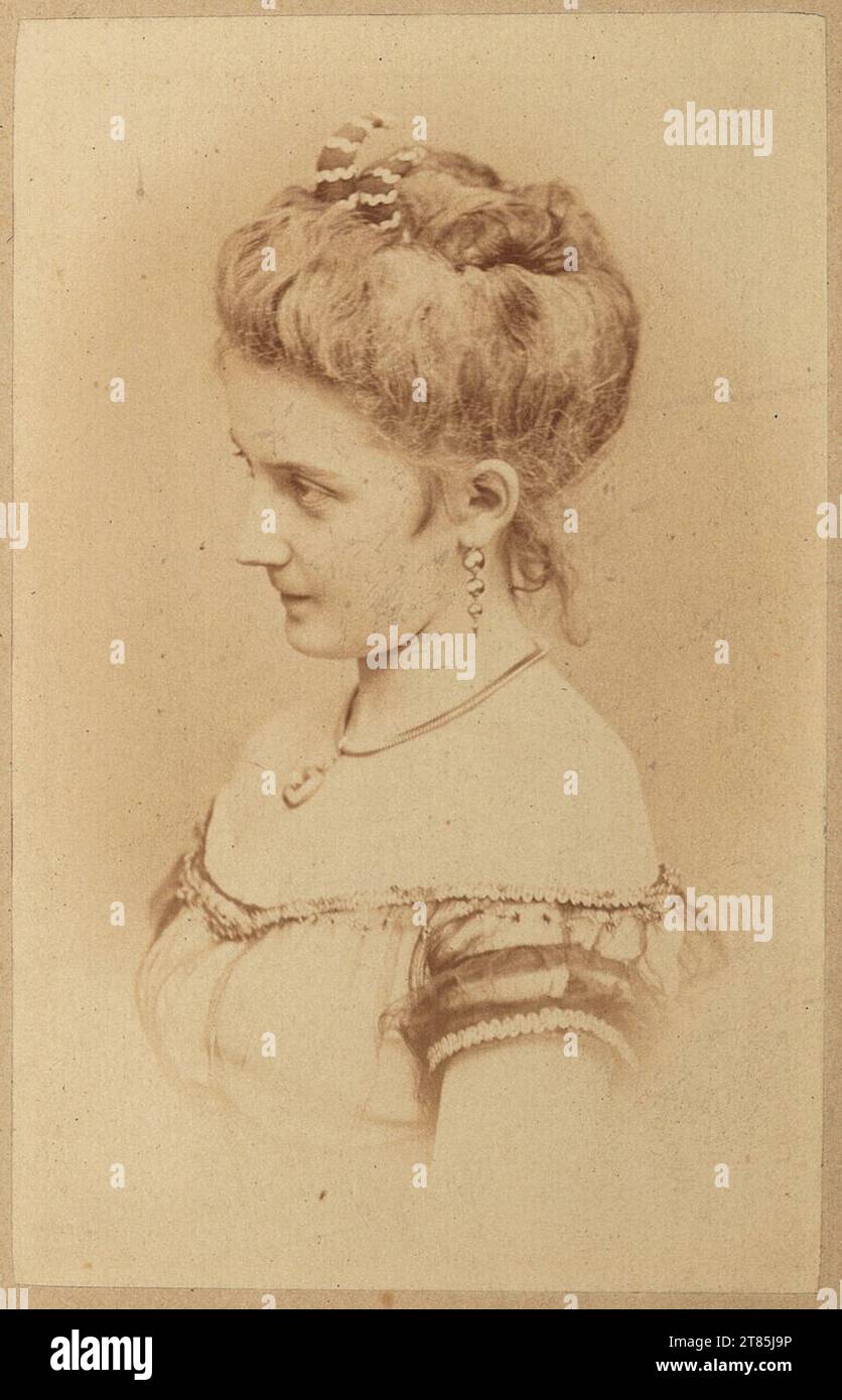 Fritz Luckhardt Half -length portrait of a young lady. Albumin paper ...