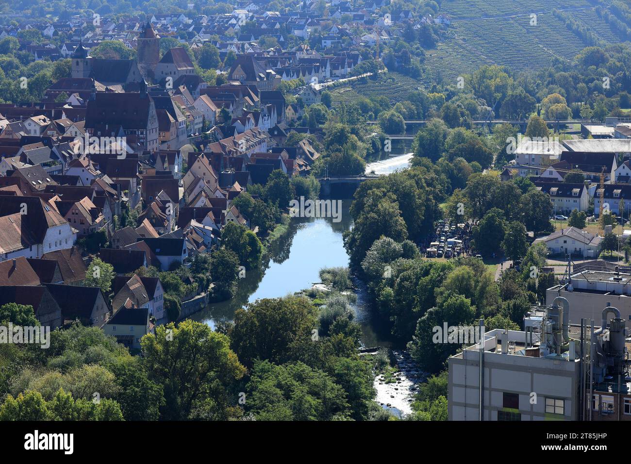 View of the River Enz that flows through Besigheim Stock Photo - Alamy