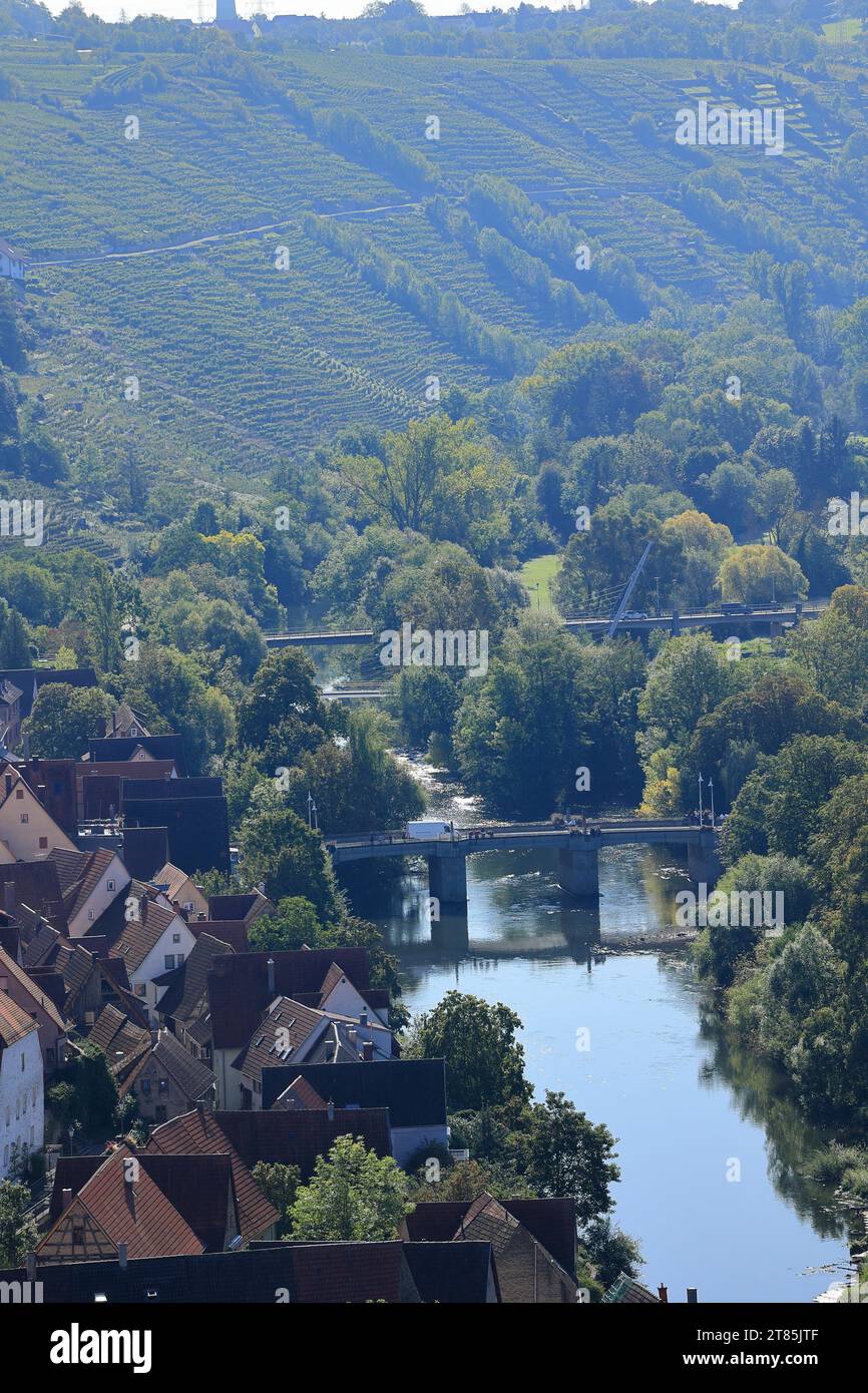 View of the River Enz that flows through Besigheim Stock Photo - Alamy