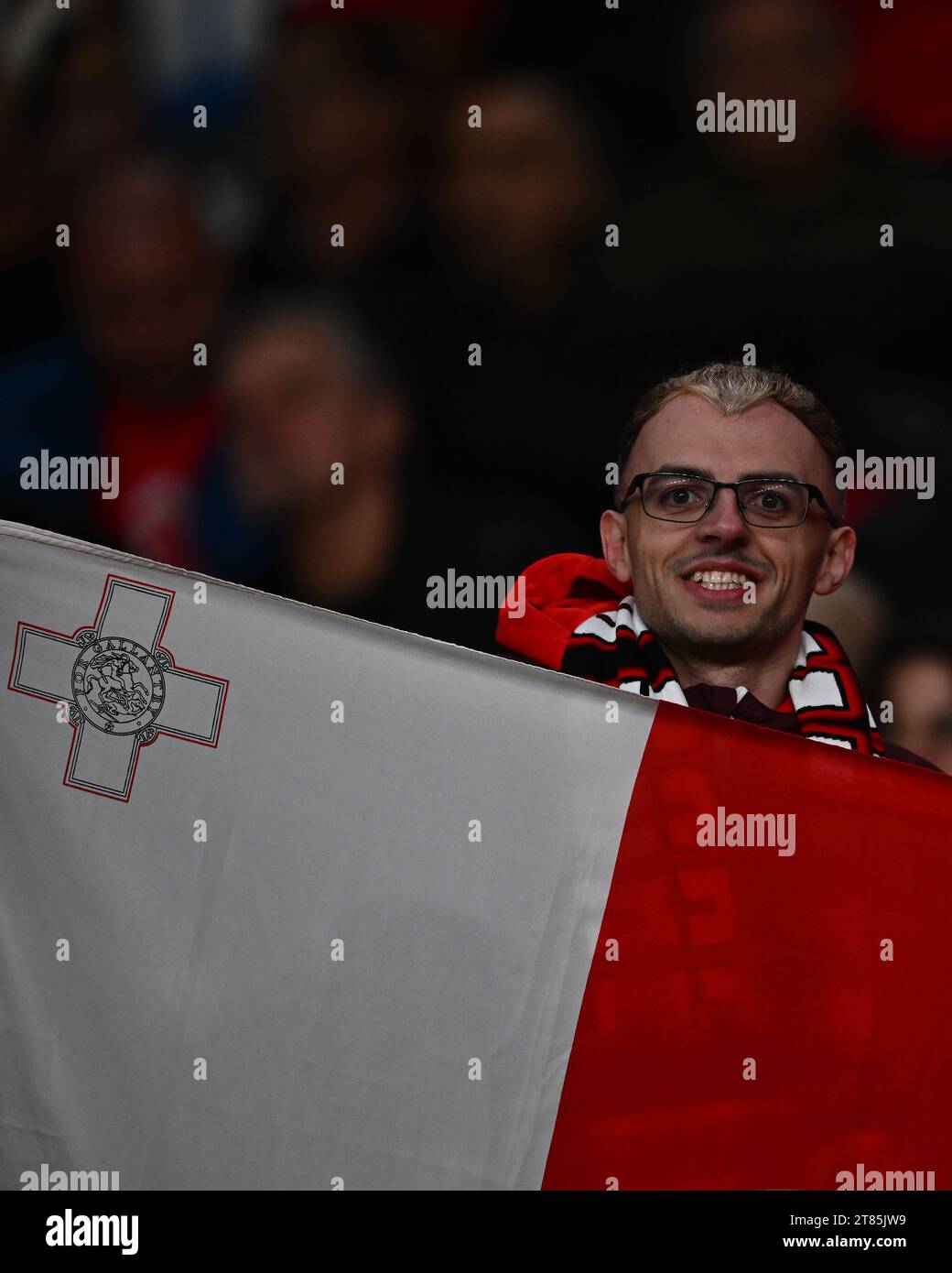 LONDON, ENGLAND - November 17: Fans of Malta during the UEFA EURO 2024 ...