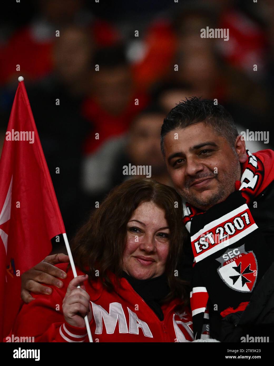 LONDON, ENGLAND - November 17: Fans of Malta during the UEFA EURO 2024 ...
