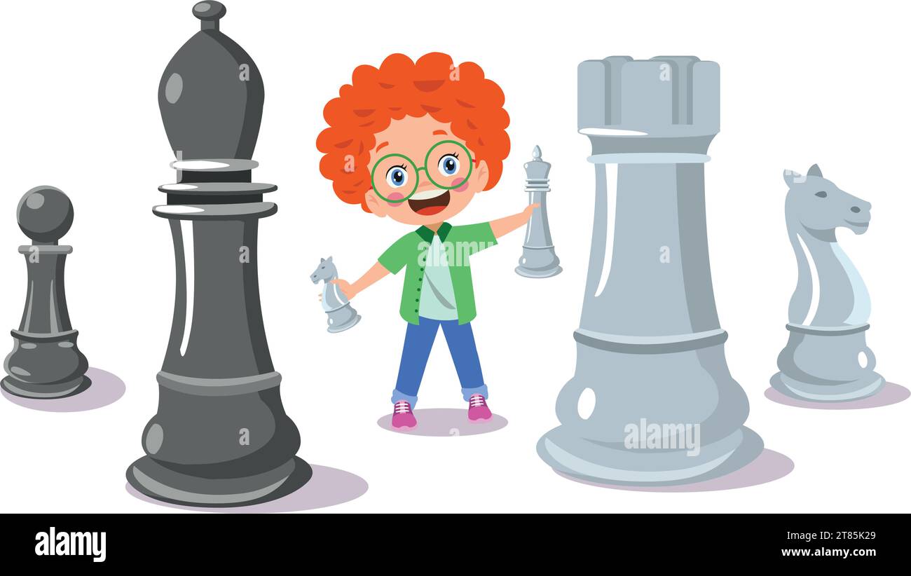 Rook chess piece cartoon illustration Stock Vector Images - Alamy