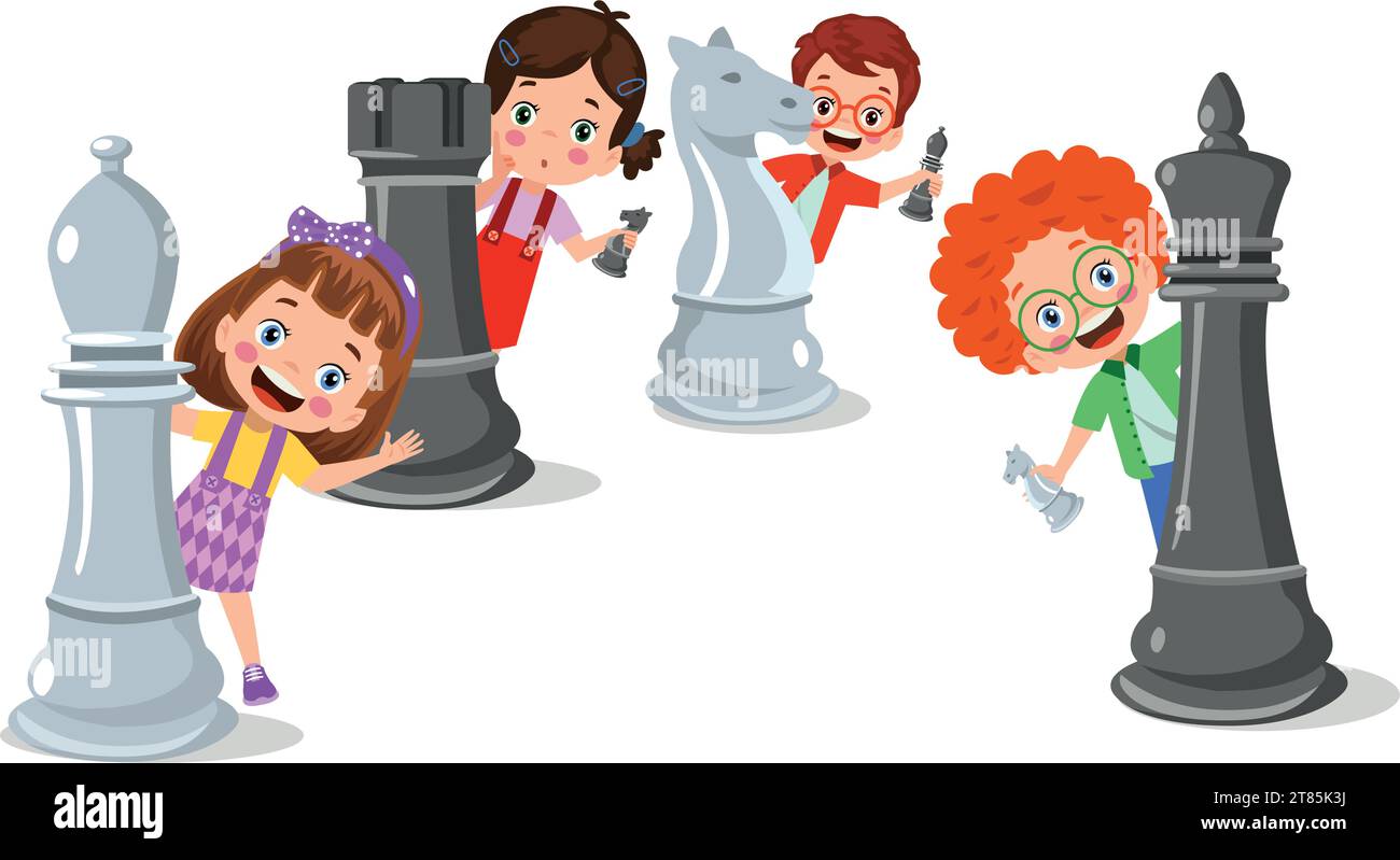 Cartoon Character Playing Chess Game Stock Vector Image & Art - Alamy