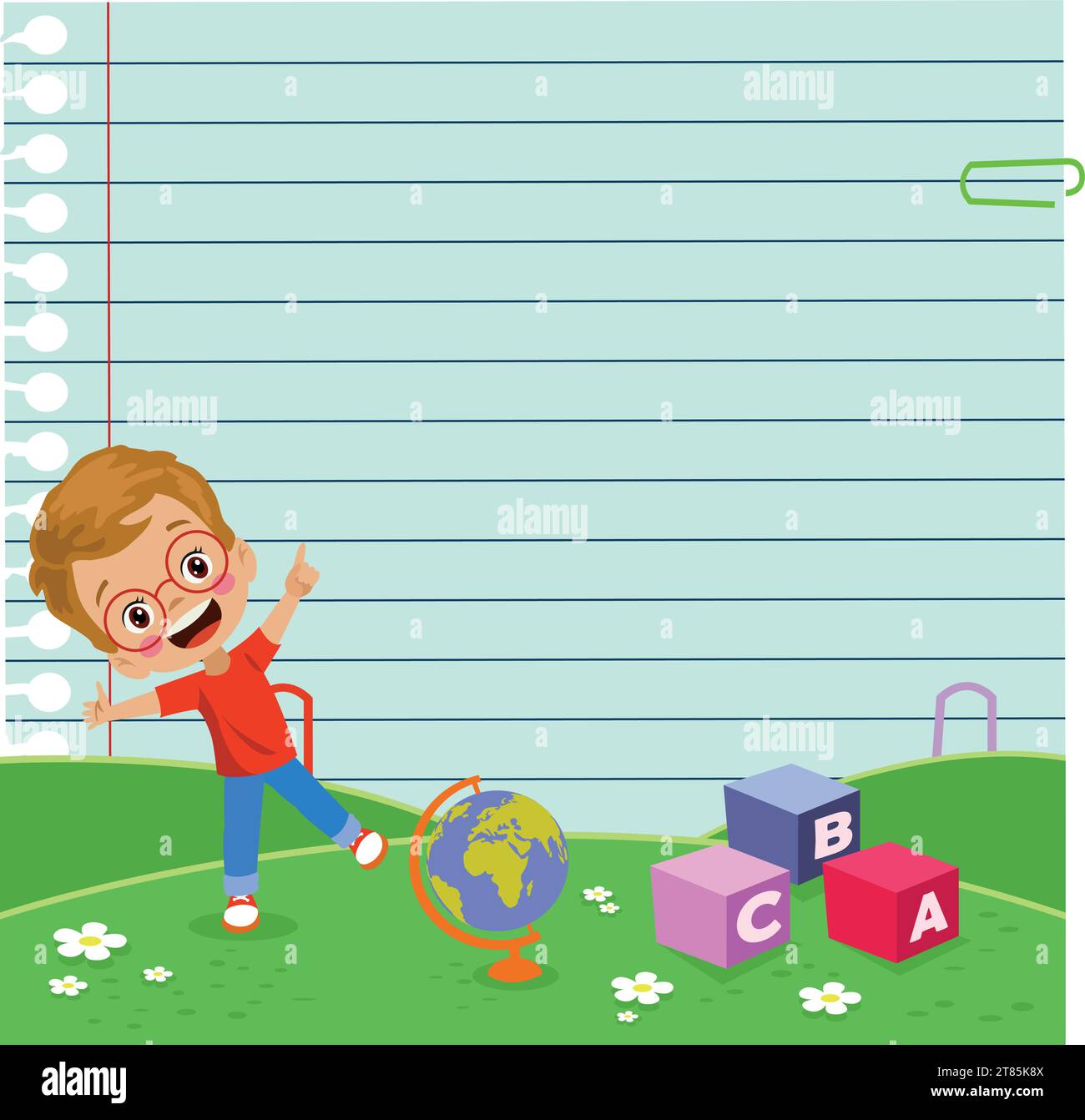 Your text here cute kid holding note paper Stock Vector Image & Art - Alamy