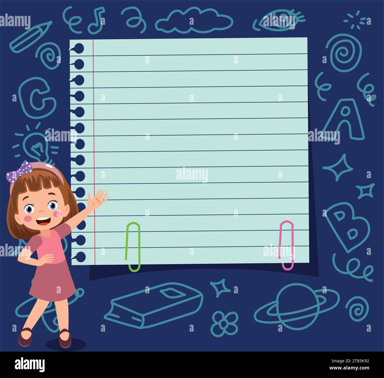 Woman boy note school Stock Vector Images - Alamy