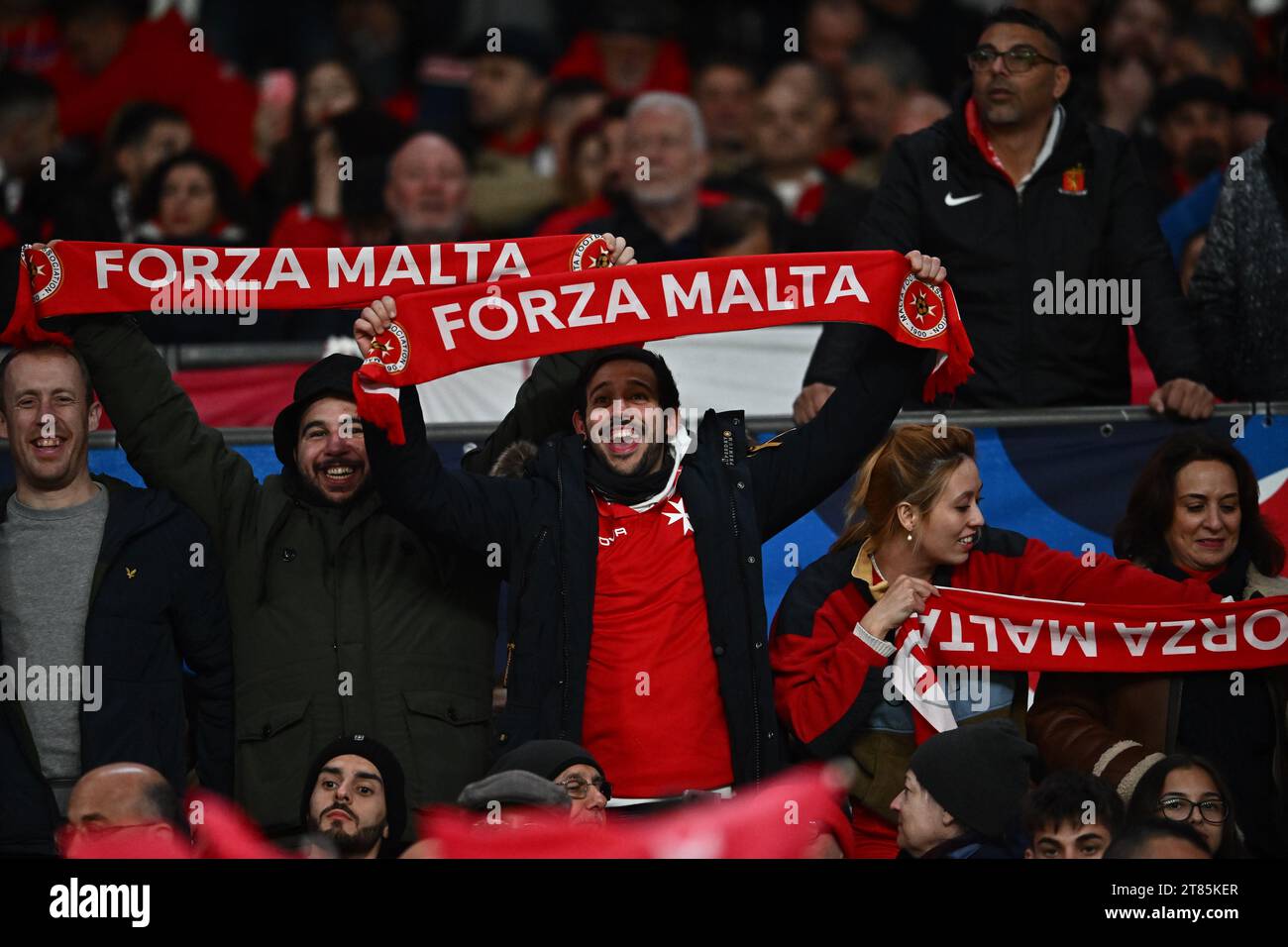 LONDON, ENGLAND - November 17: Fans of Malta during the UEFA EURO 2024 ...
