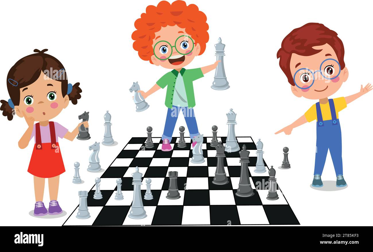 Young boy playing chess Stock Vector Images - Alamy