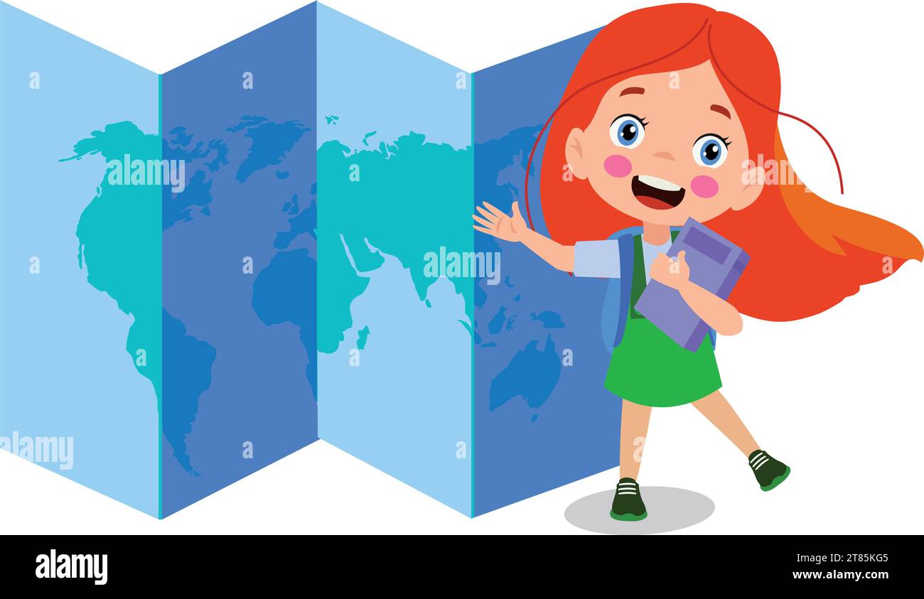 Stickman Kids Big Book Map Illustration Stock Vector Image & Art - Alamy