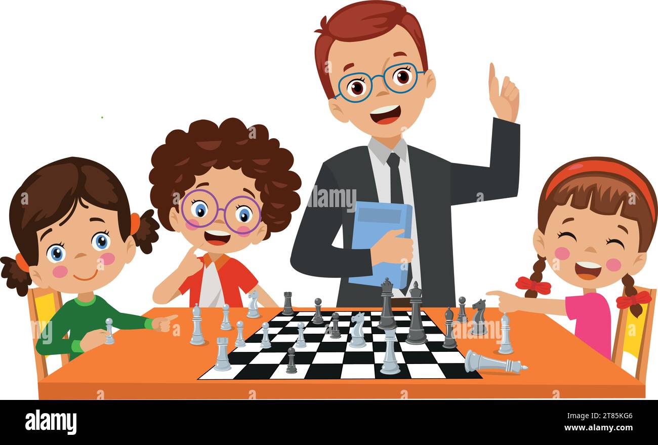 Cartoon Character Playing Chess Game Stock Vector Image & Art - Alamy