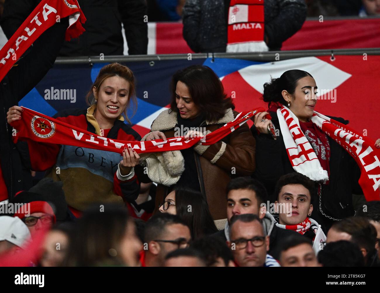 LONDON, ENGLAND - November 17: Fans of Malta during the UEFA EURO 2024 ...