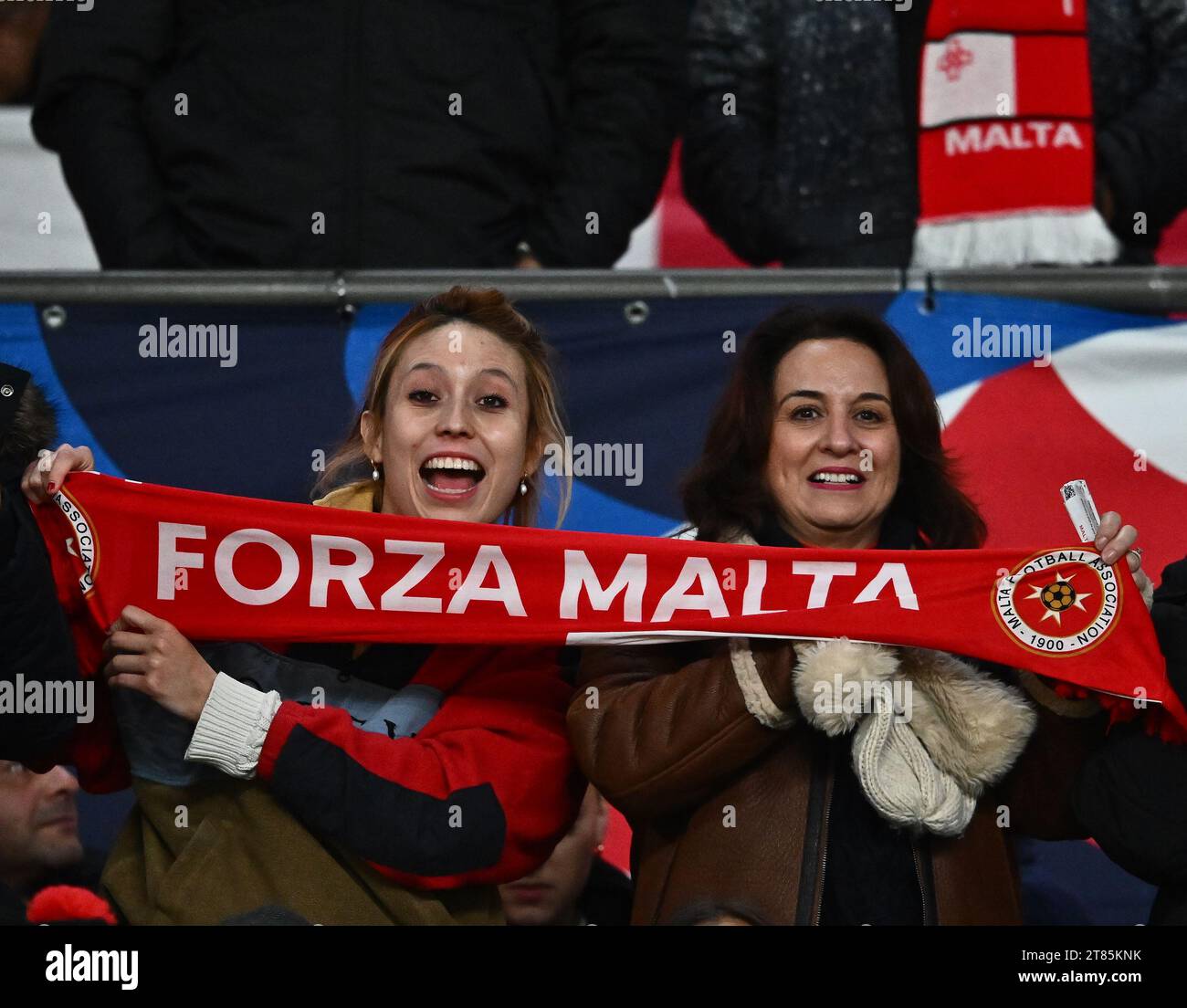 LONDON, ENGLAND - November 17: Fans of Malta during the UEFA EURO 2024 ...